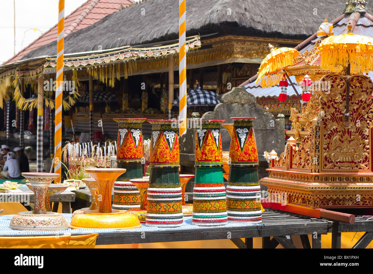 offerings to gods in hindu temple, Bali, Indonesia Stock Photo - Alamy