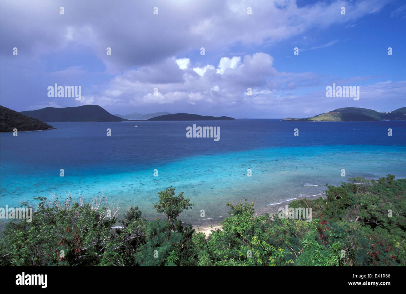 beach coast islands isles view to British Virgin of Island Saint John ...