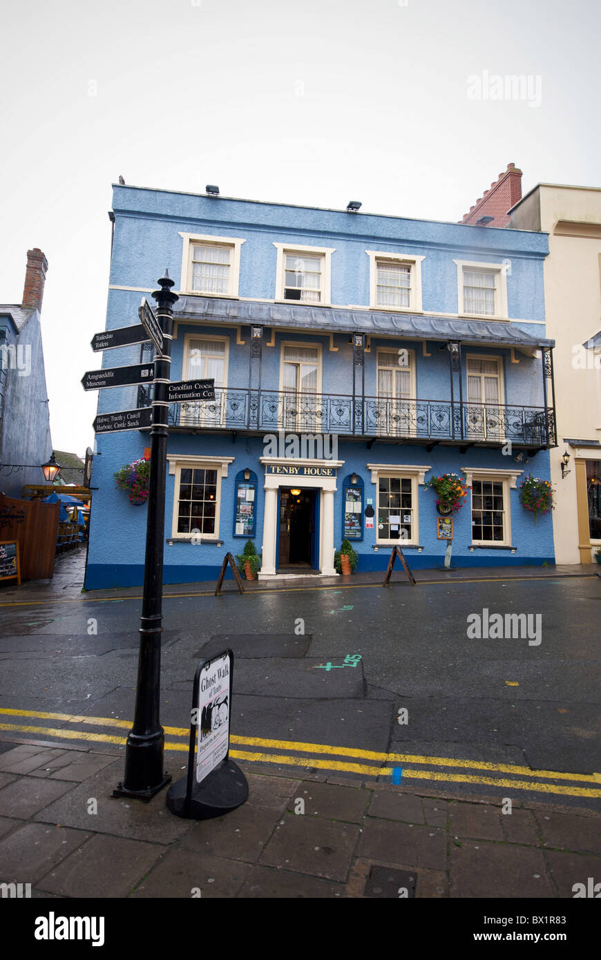 Tenby Town Center Pembrokeshire Wales UK Stock Photo - Alamy