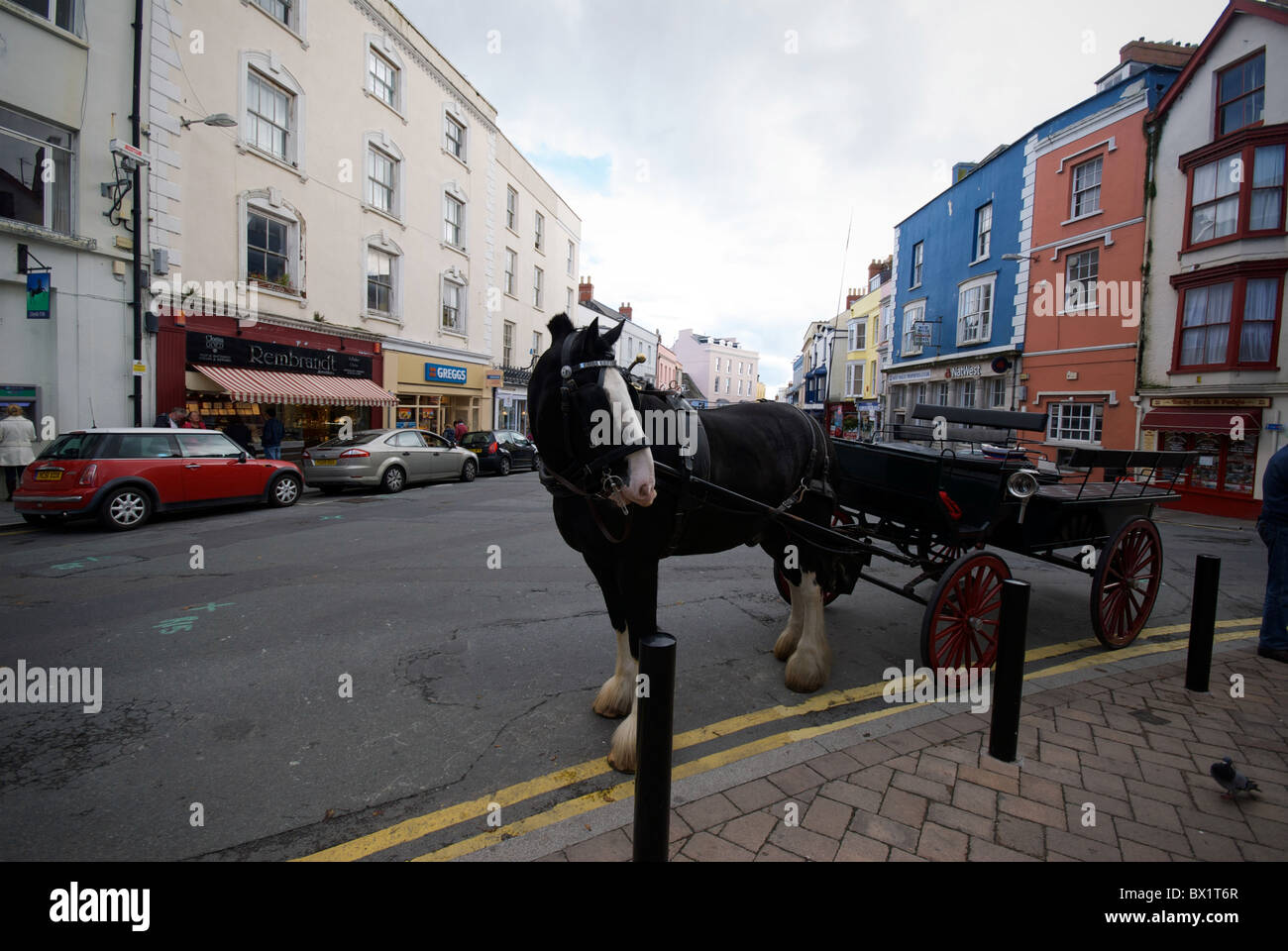 Tenby Town Center Pembrokeshire Wales UK Stock Photo - Alamy