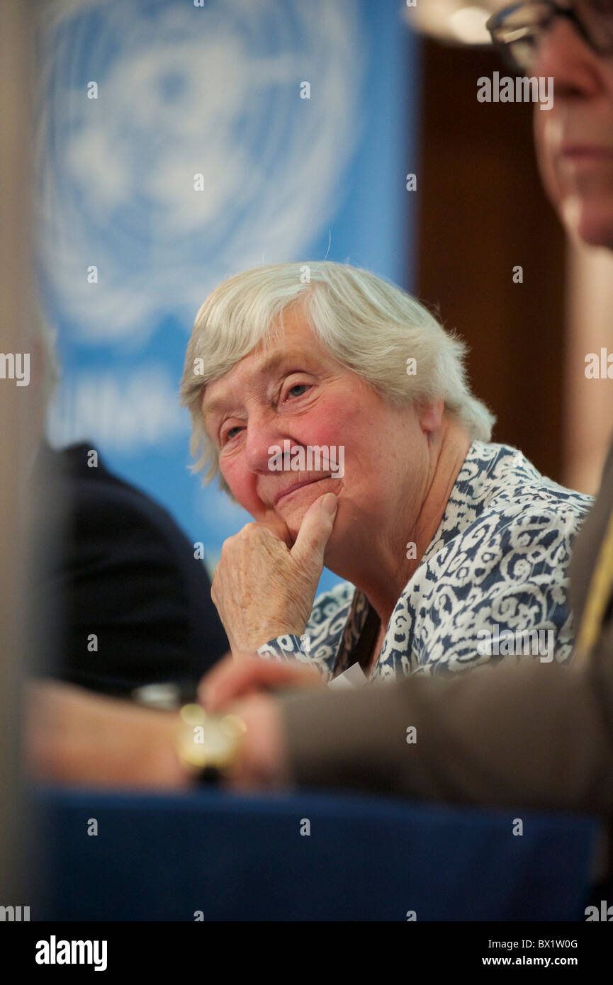 Students and professionals attend the UN Forum in London on June 12 ...
