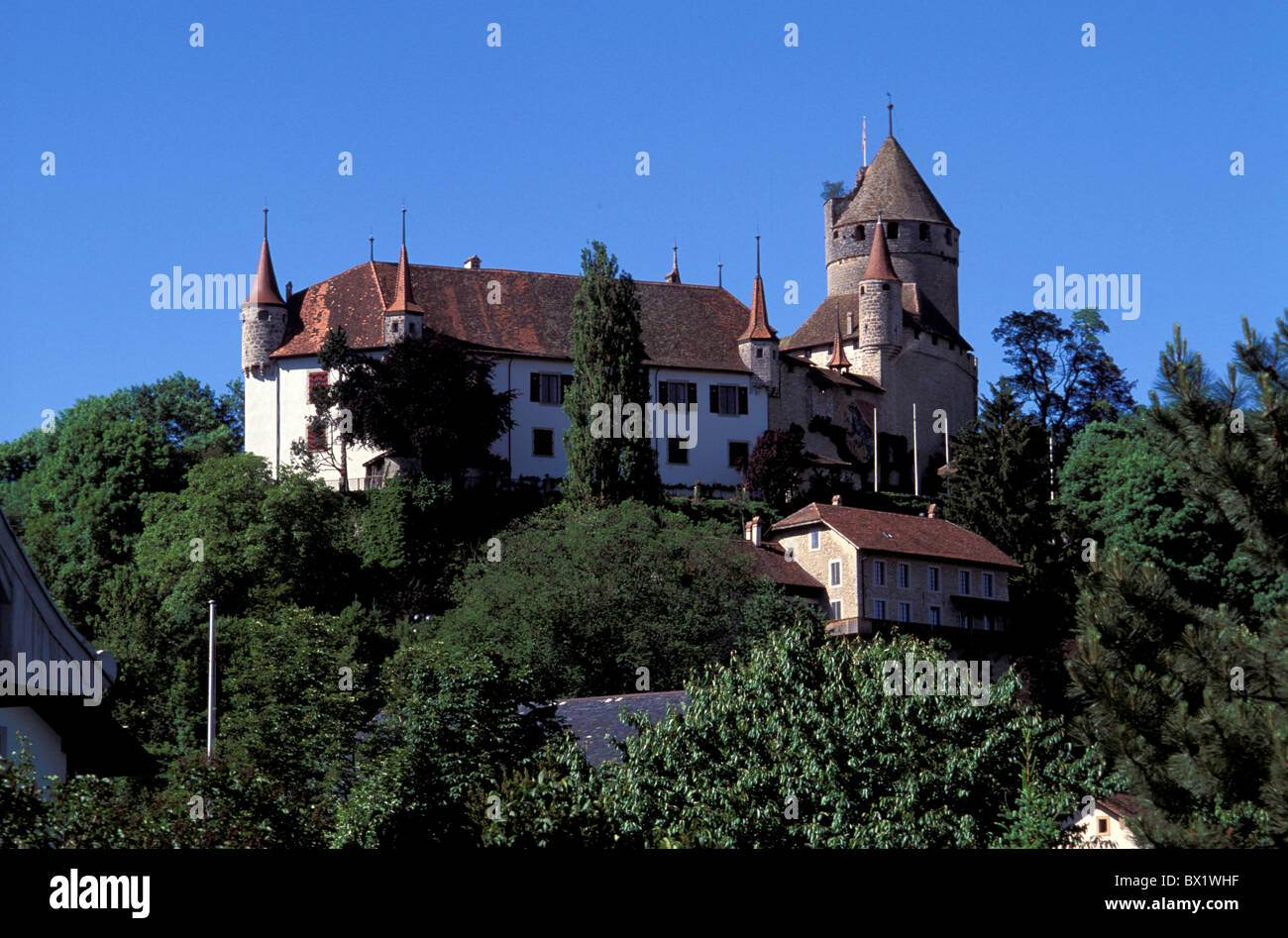 canton Vaud castle Chateau Lucens Switzerland Europe view Stock Photo ...