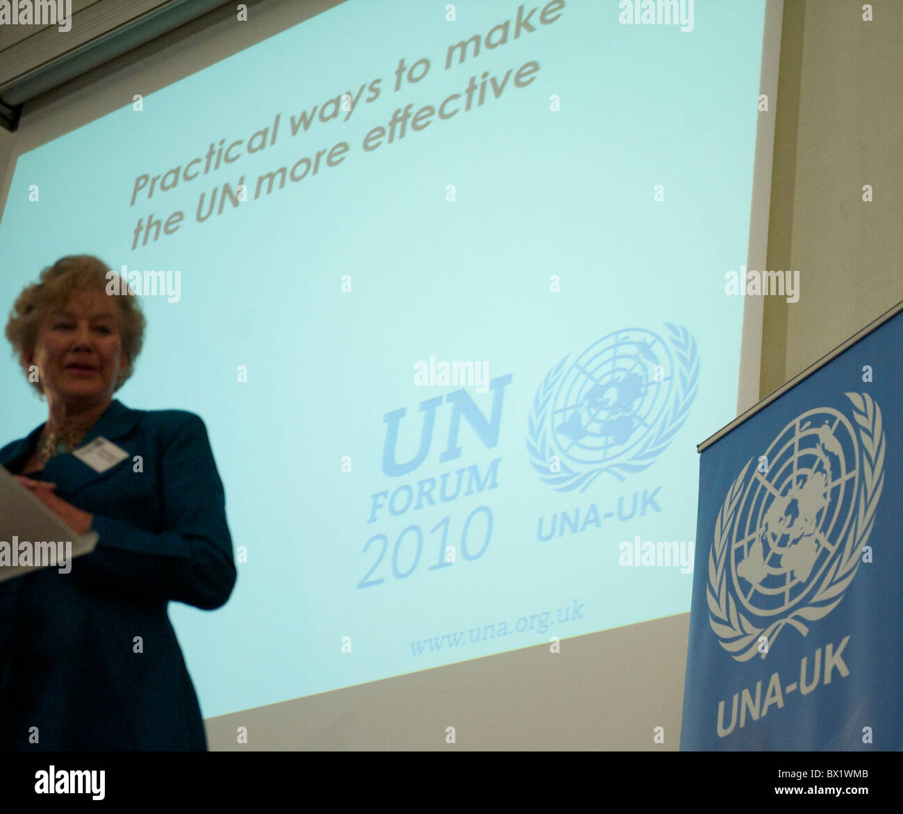 Panel discussion speakers participate in the UN Forum in London on June ...