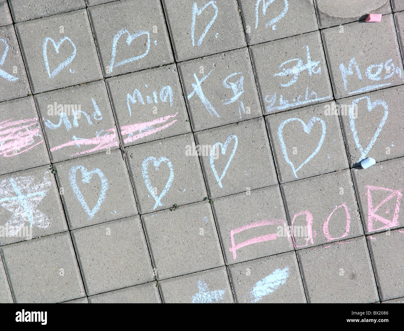 chalk child children drawing game games kindergarten paving stones play ...