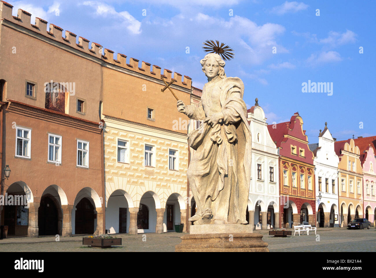 architecture city Czechia Europe figure historical homes houses place ...