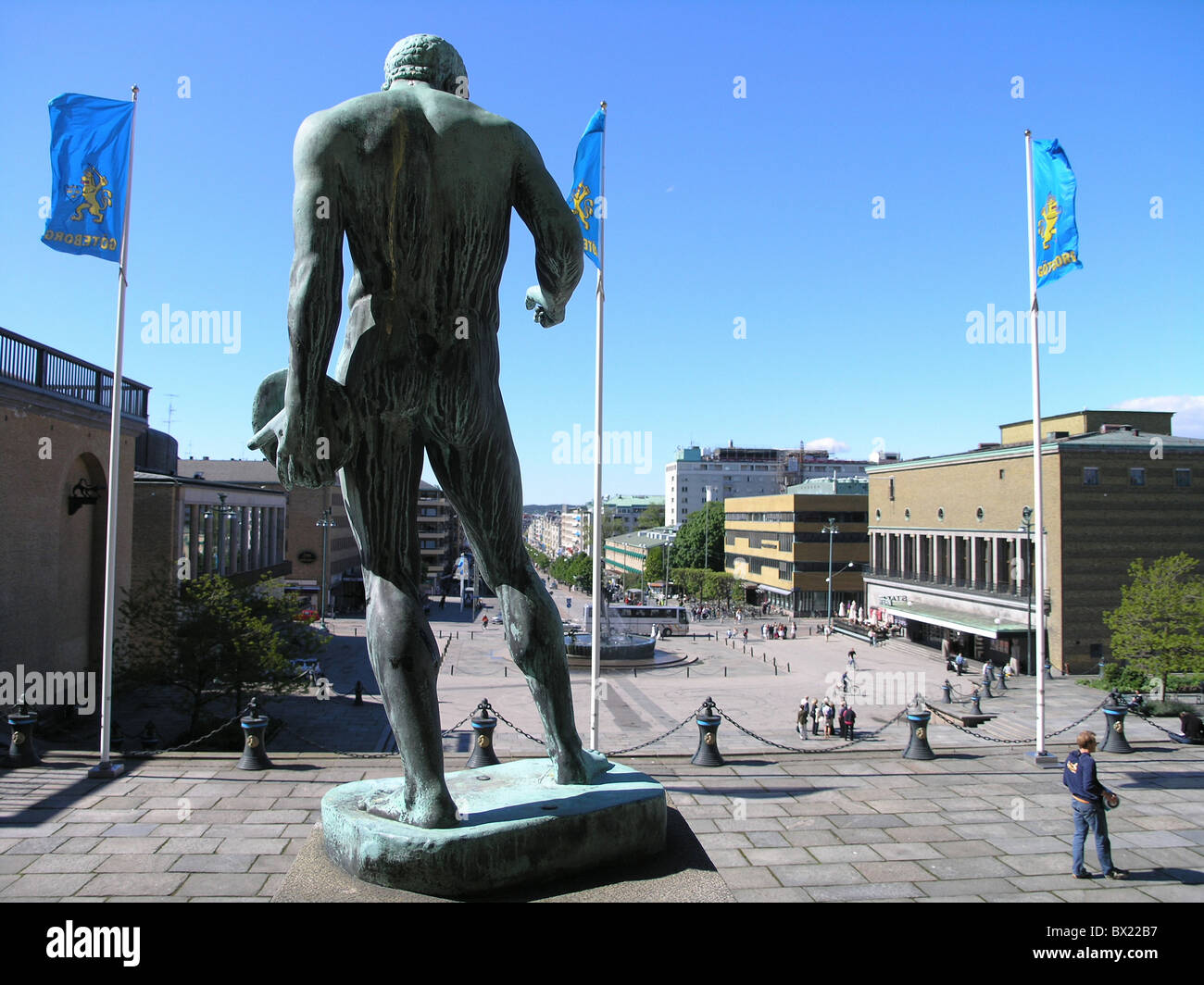 Avenyn street bronze sculpture city figure Gotaplatsen Gothenburg ...