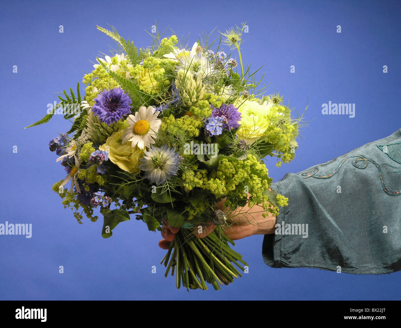 bouquet detail flowers hand Person symbol Stock Photo - Alamy