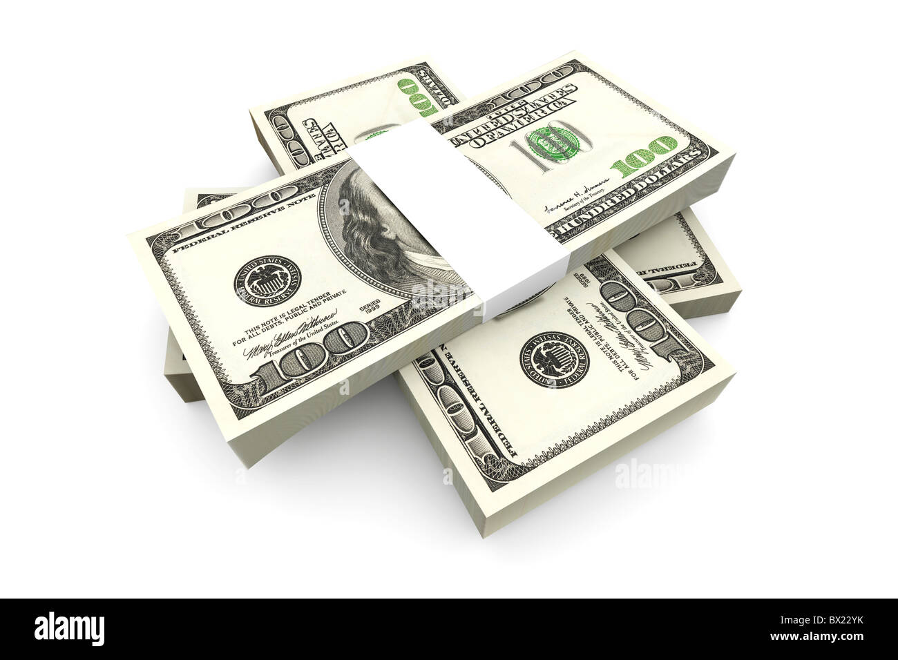 Stacks of 100 Dollar Bills Stock Photo - Alamy