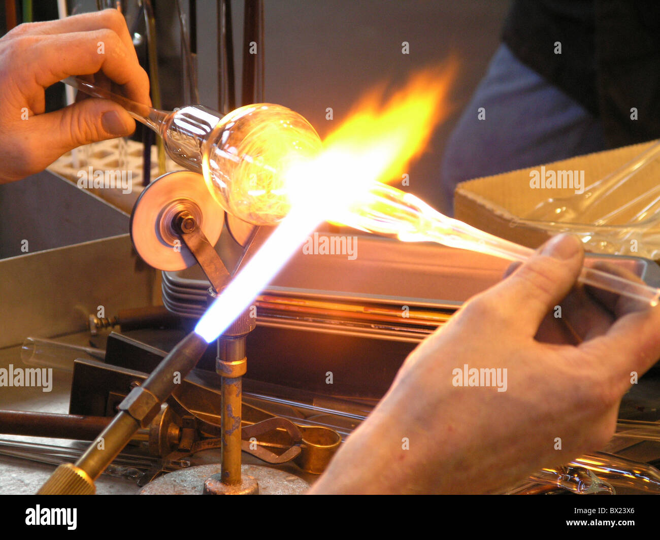 art craft flame glass Glass bubbles glassblowers glassware hands ...