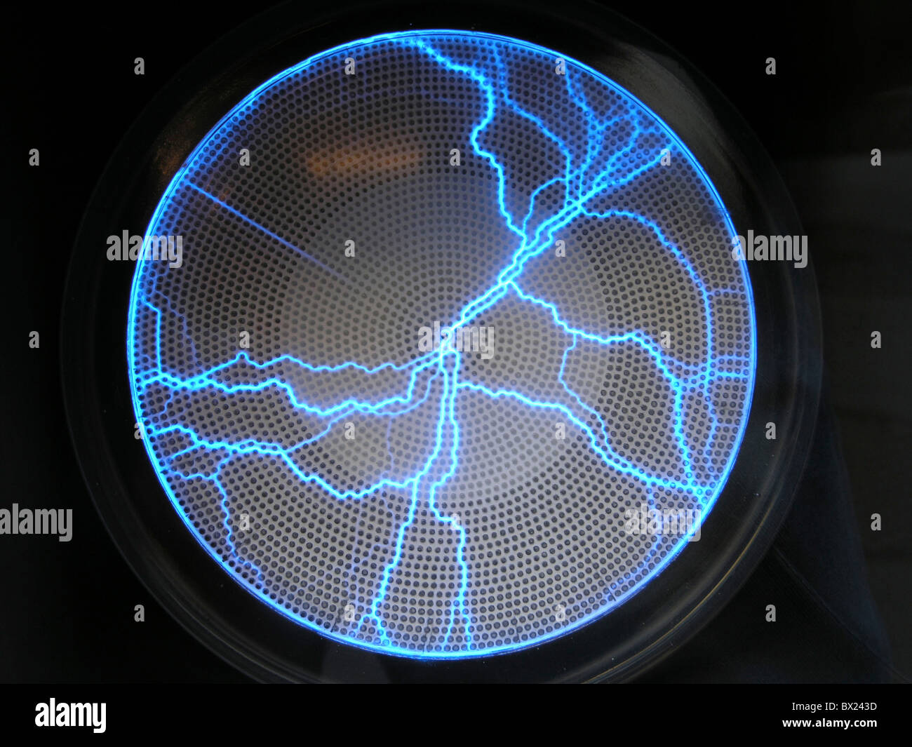 blue current electricity energy flash ball flashes stream Stock Photo ...