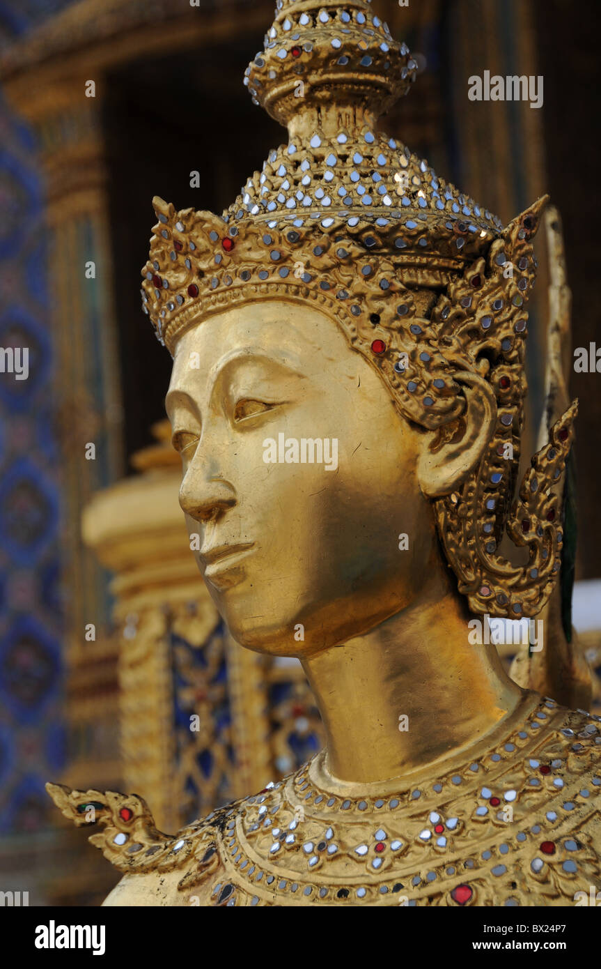 Kinnara, a mytical Bird creature in Wat Phra Kaeo, Bangkok Stock Photo ...