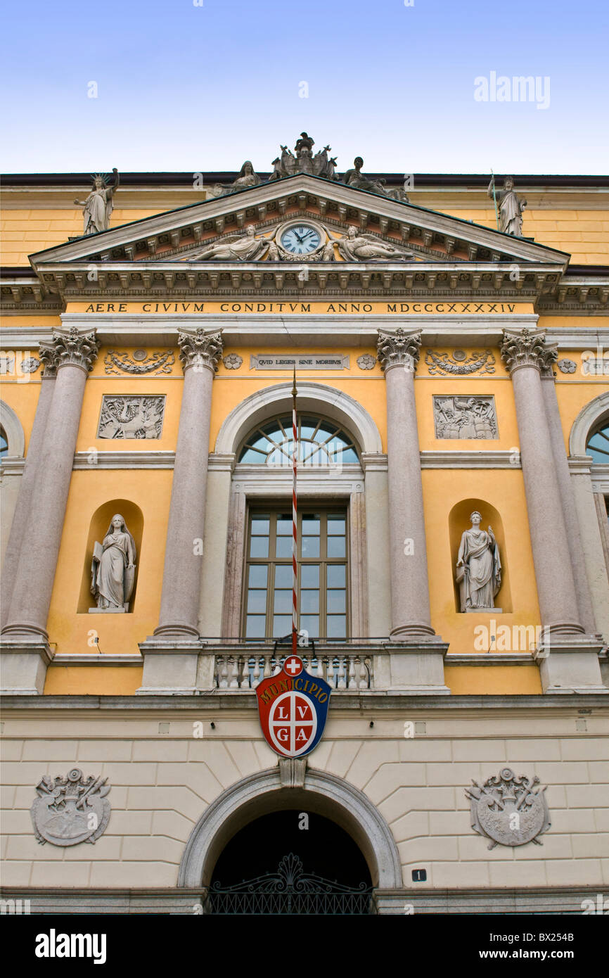 Town hall, Piazza della Riforma, Lugano, Switzerland Stock Photo - Alamy