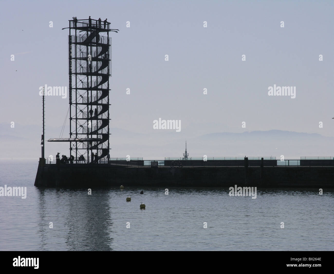 Color Colour Dock Docks Friedrichshafen Germany Europe harbor jetty ...