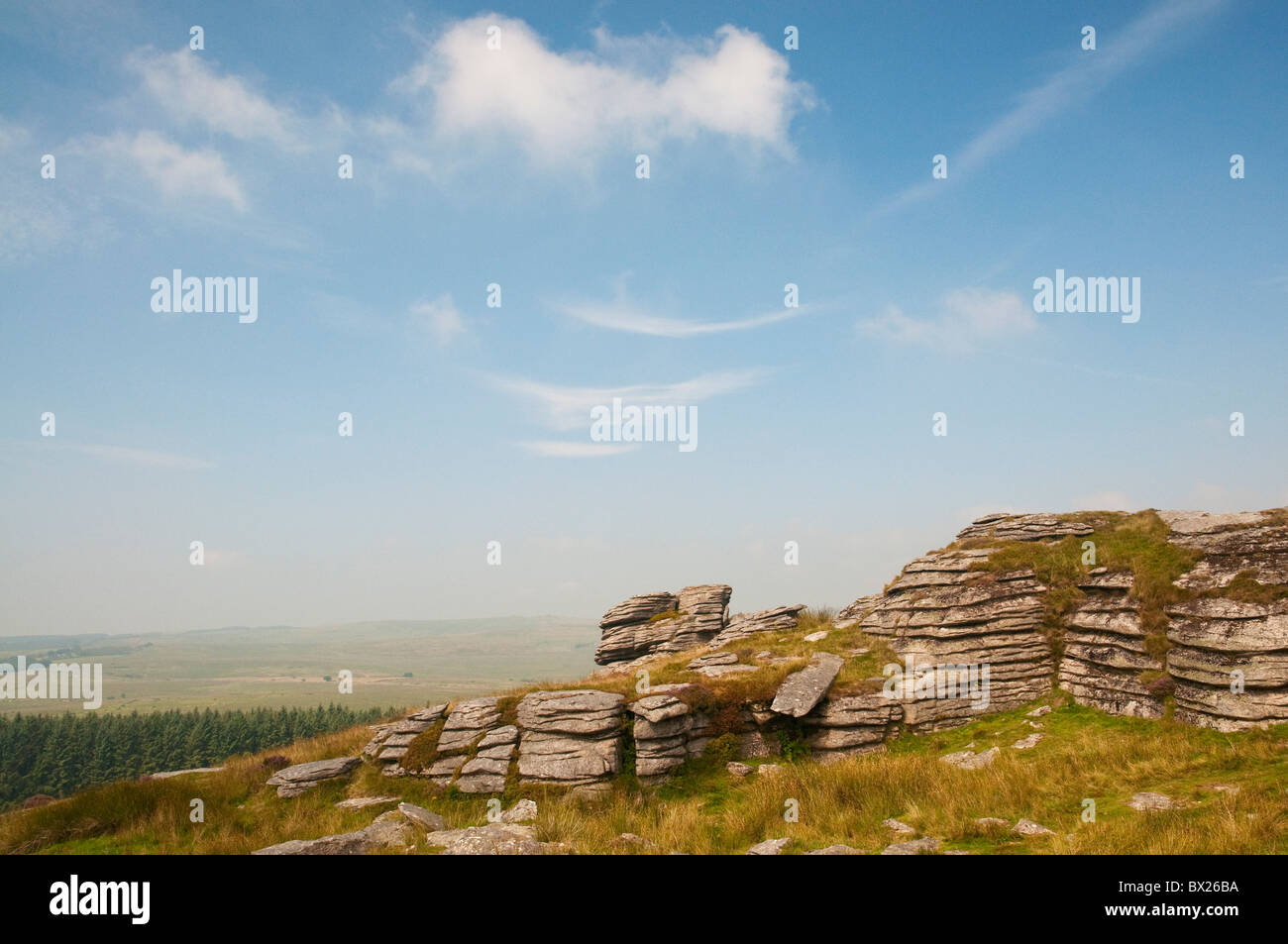 Granite outcrop known as Belliver Tor, Dartmoor, Devon UK Stock Photo ...