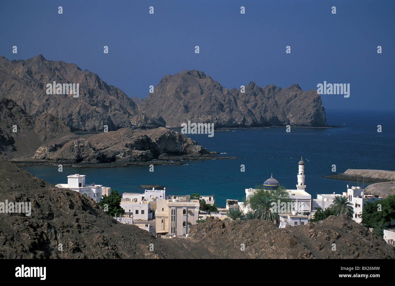Haramel fishing village village coast sea Maskat Muscat Oman Arabian ...
