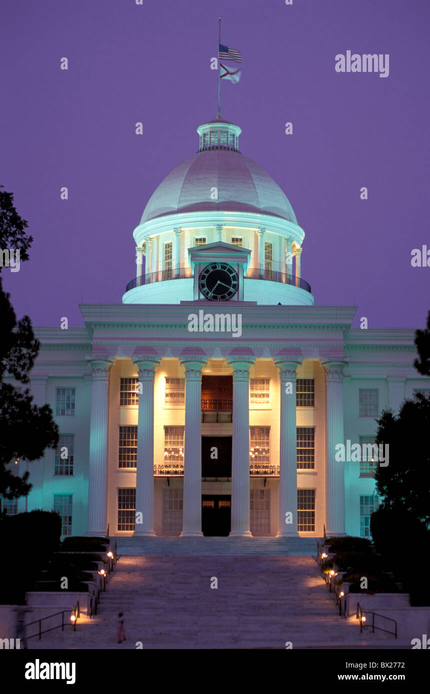 Alabama America Color Colour Montgomery State capitol dusk United ...