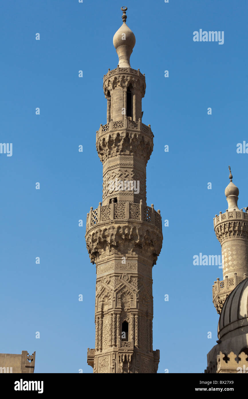 minaret added by sultan Qaytbay to the mosque of al-Azhar, Cairo, Egypt ...