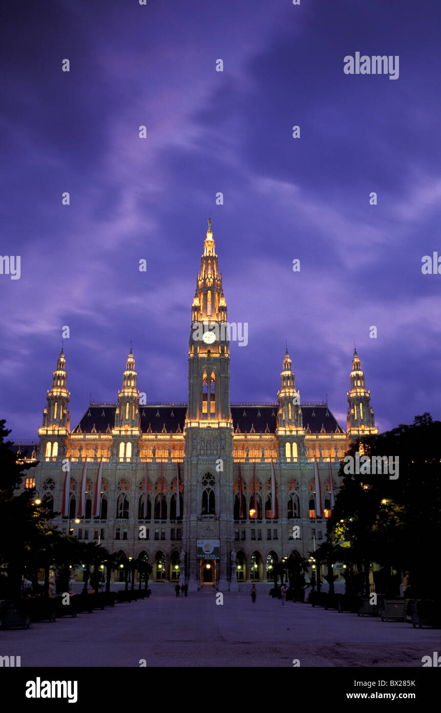 Austria Europe City hall Color Colour Rathaus Vertical Vienna facade ...