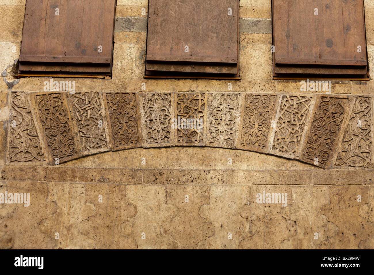 detail of facade of wikala of Qaytbay, al-Azhar, Cairo, Egypt Stock ...