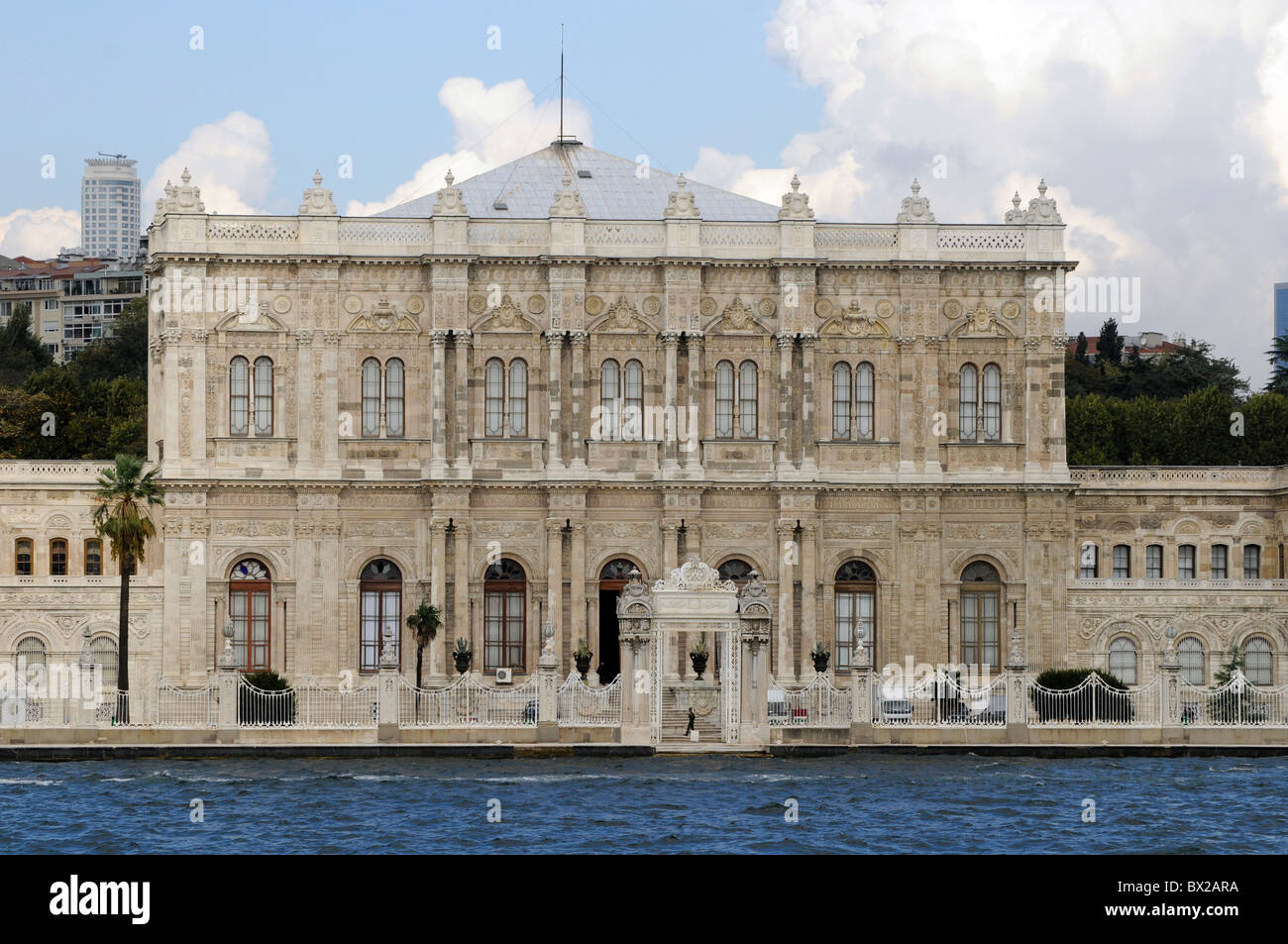 Dolmabahce Palace, viewed from the Bosphorus, Istanbul, Turkey Stock ...