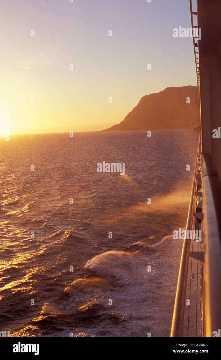 Fjord landscape near Alesund Norway Europe Vertical twilight sea Stock ...