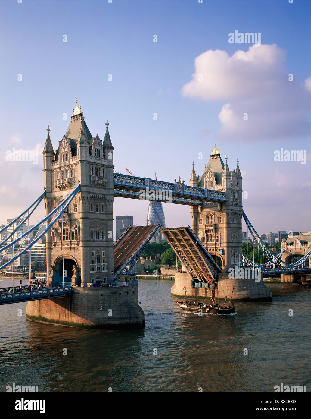 Barge Boat Bridge Lift Britain British Isles City England Europe Gerkin ...