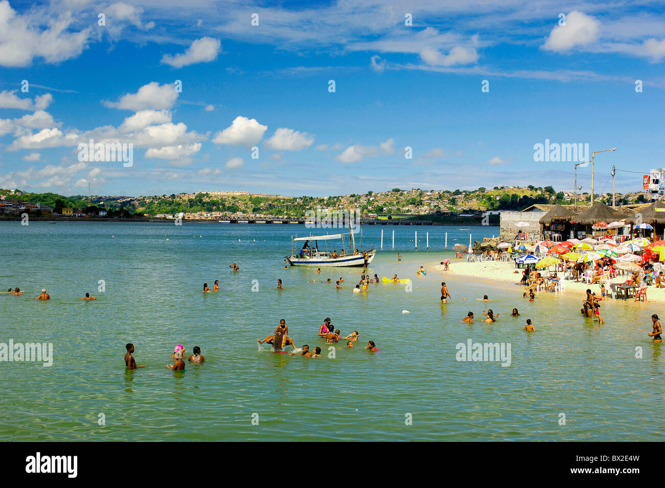 Ribeira Salvador da Bahia beach seashore sea person bathing beach ...