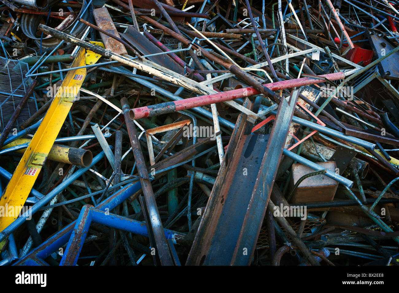 Large pile of scrap metal in a recycling area Stock Photo - Alamy