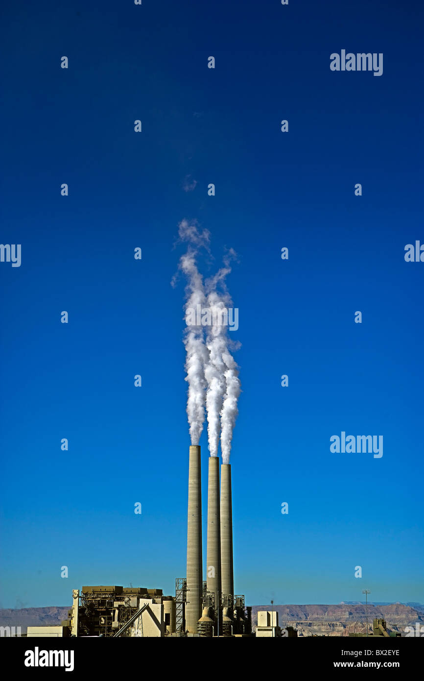 Factory plant puffs smoke stack hi-res stock photography and images - Alamy