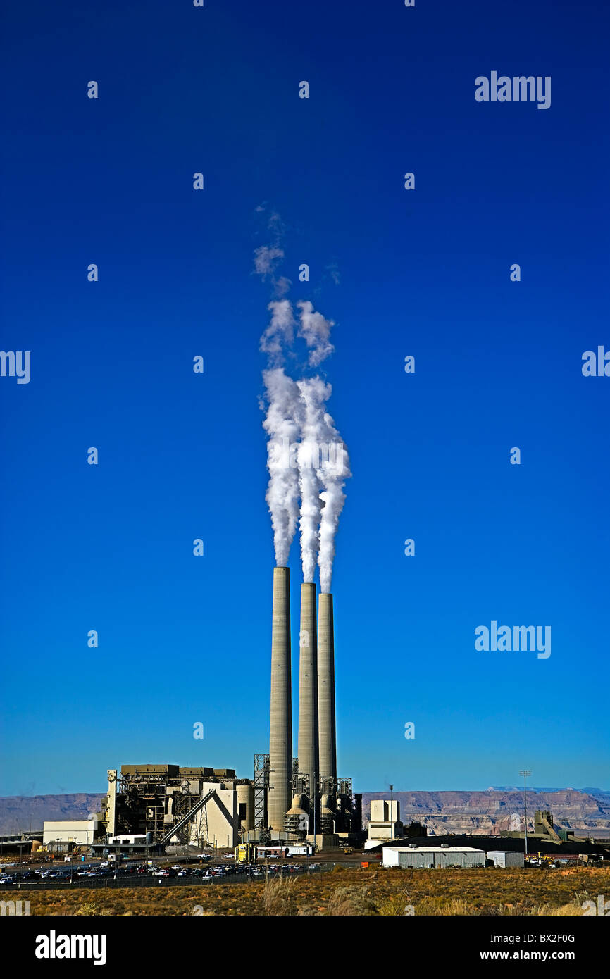 Factory plant puffs smoke stack hi-res stock photography and images - Alamy