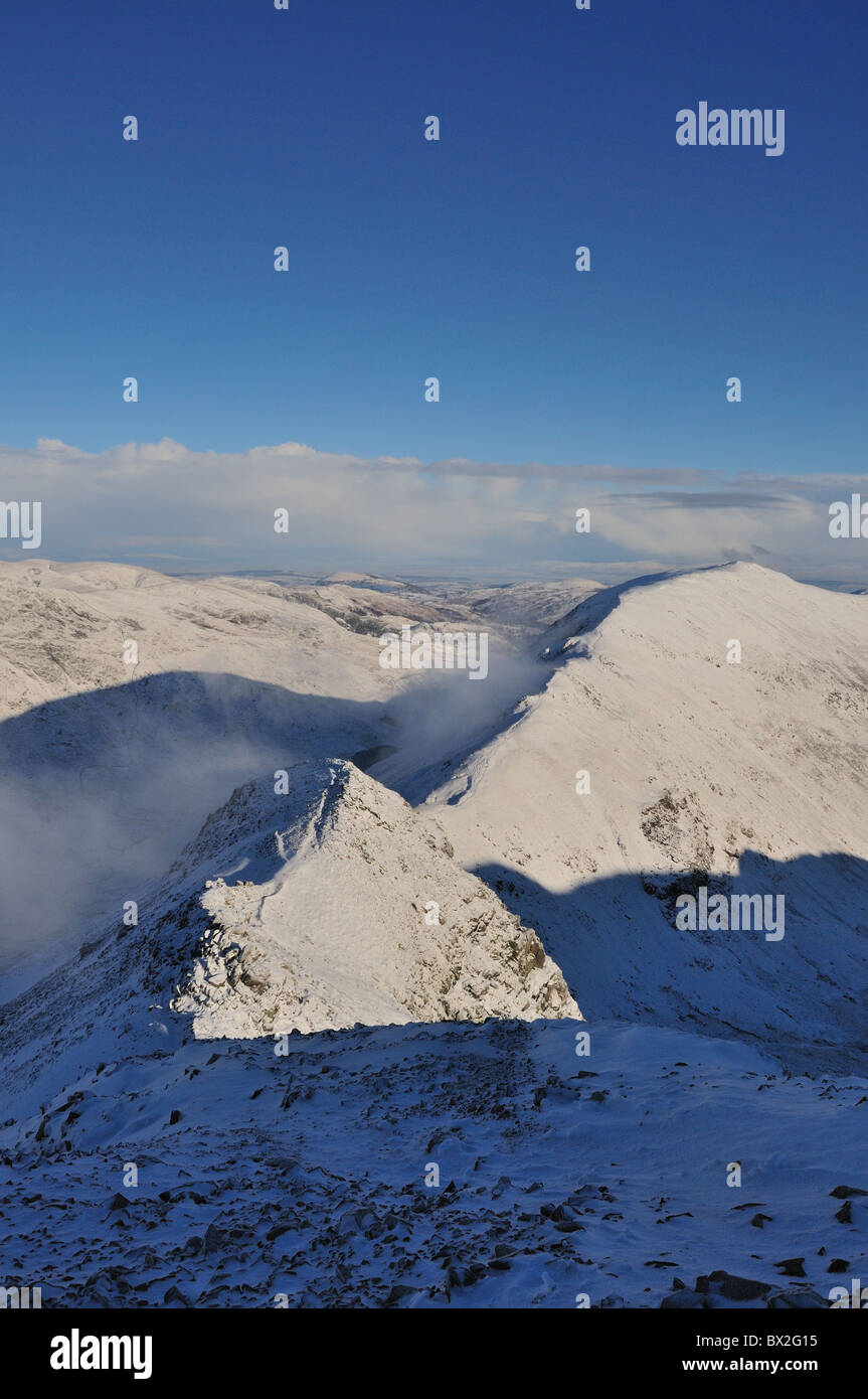 Cofa Pike and St Sunday Crag in winter in the English Lake District ...