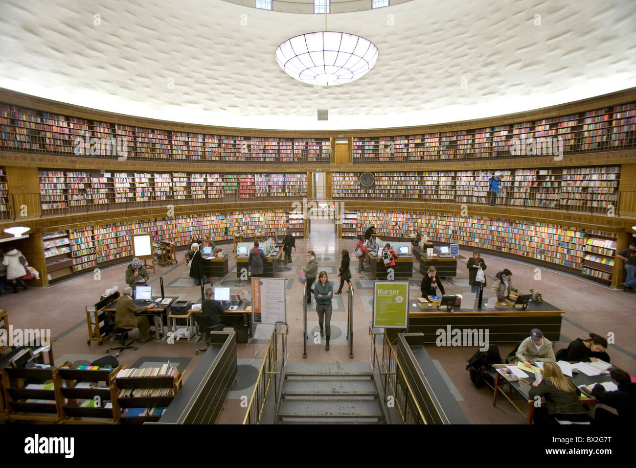Sweden Europe Stockholm town library library inside Gunnar Asplund in ...