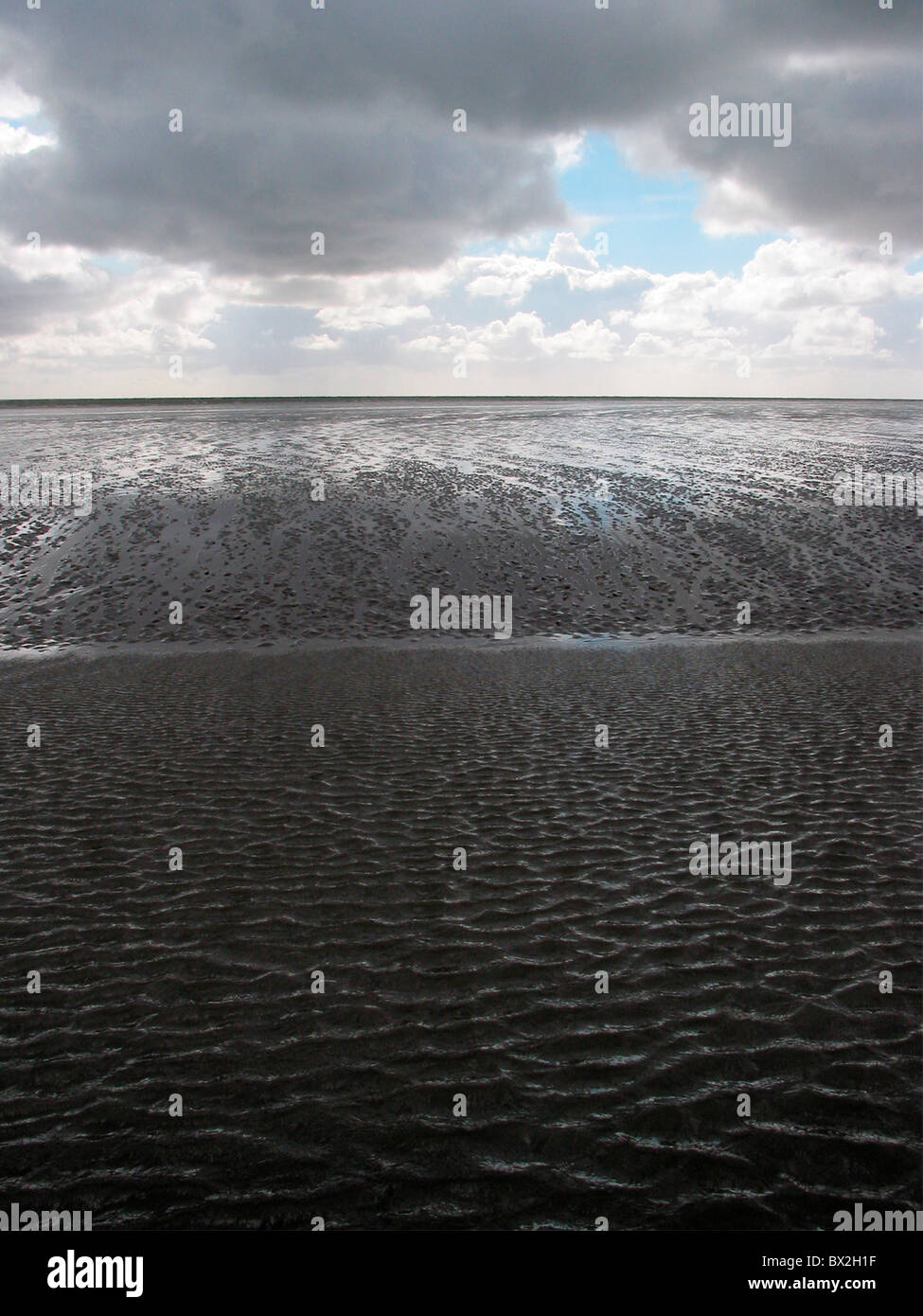 Busum ebb tide Germany Europe low mood mud Mud flats sand scenery ...