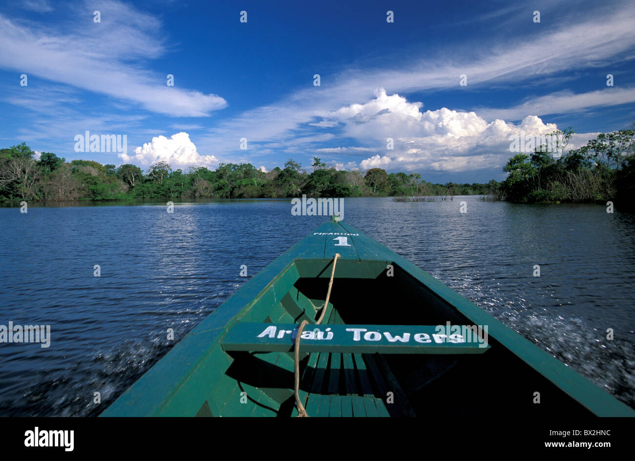Boat Tour Rio Negro upstream from Manaus Amazon Brazil South America ...