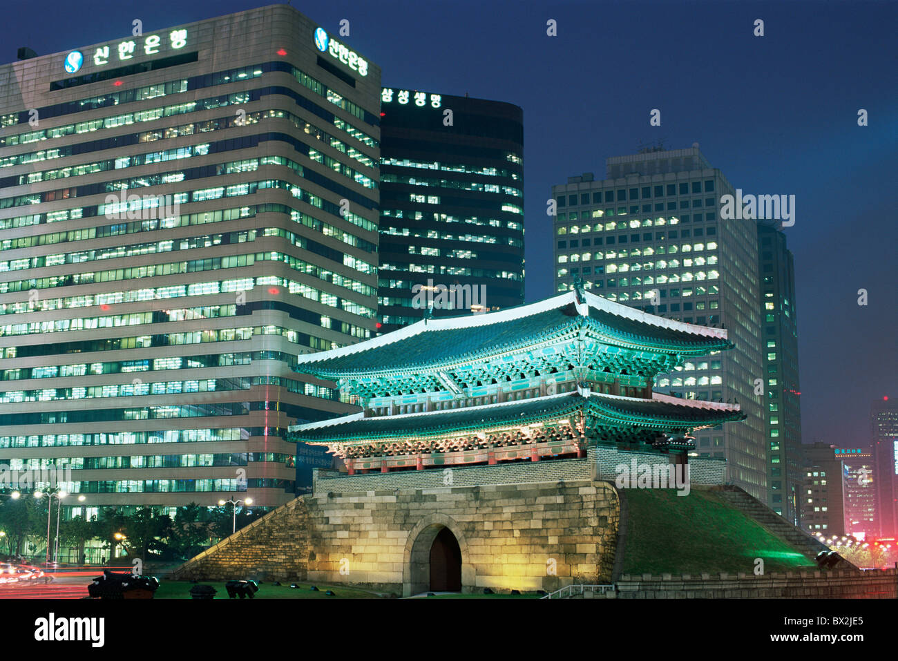 Asia Korea South Korea Seoul Sungnyemun Namdaemun South Gate Night View ...