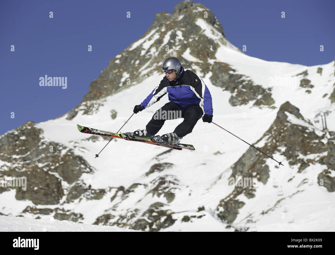 action Carving jump man model released mountains runway ski skiing snow ...