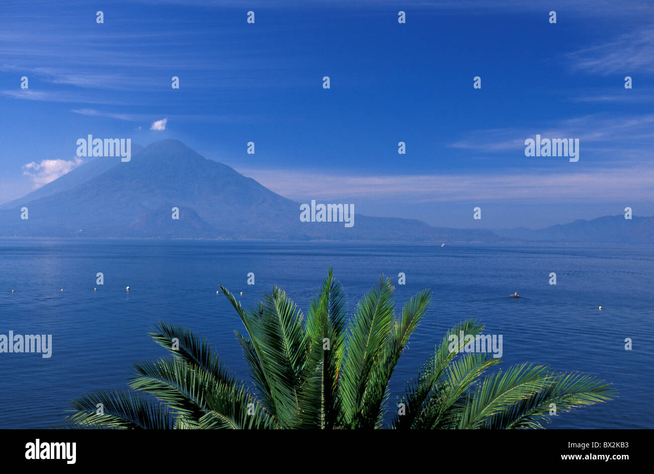 Lago de Atitlan landscape lake Panajachel Guatemala Central America ...