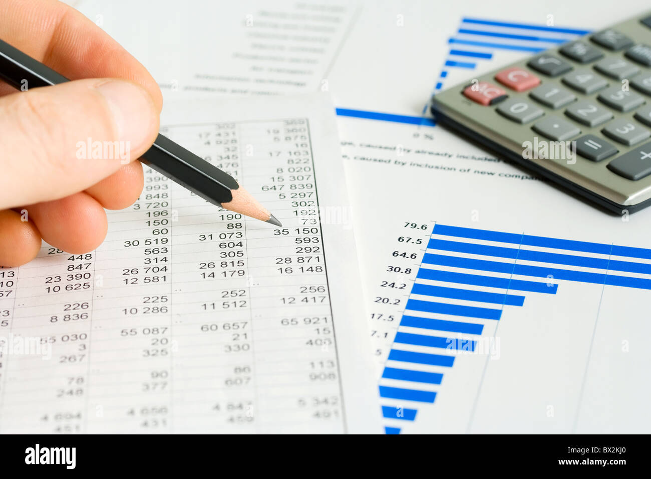 Analysis of stock market reports Stock Photo - Alamy
