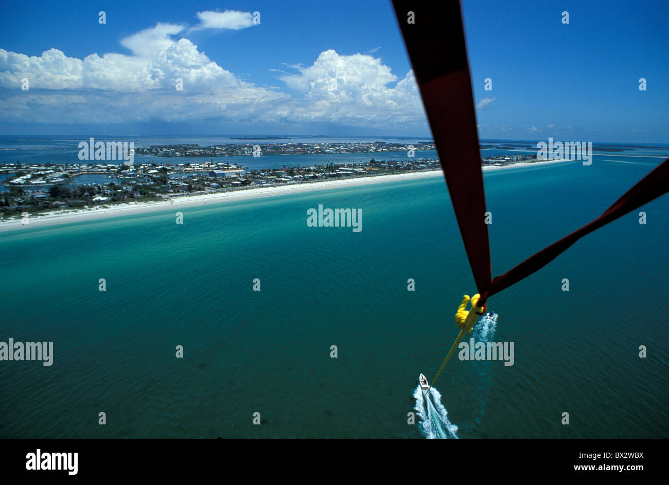 aerial view air Beach Florida Parasailing paragliding St. Petersburg ...