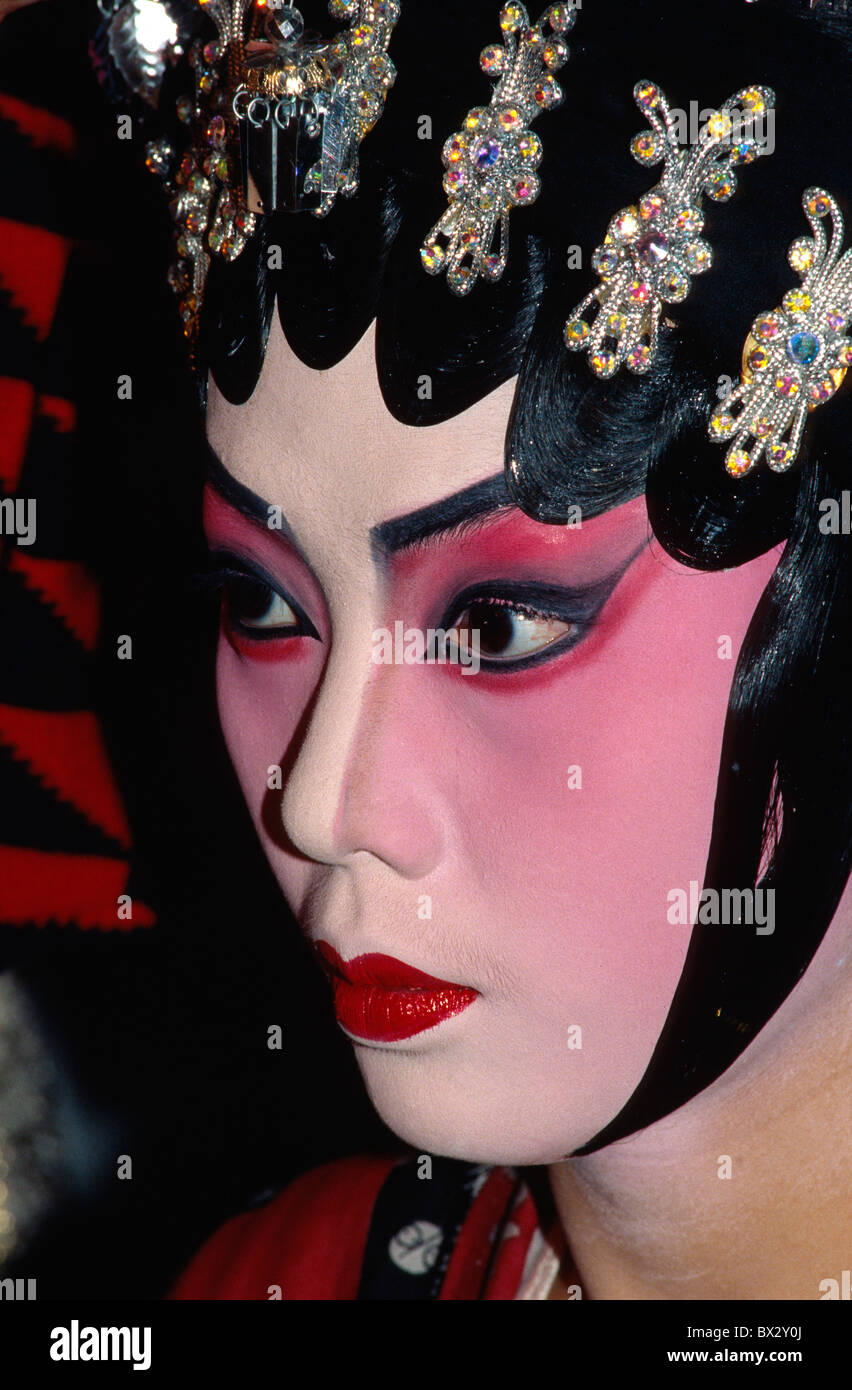 Canton-Opera, of a female leading Role (Dan), Hongkong, China Stock ...