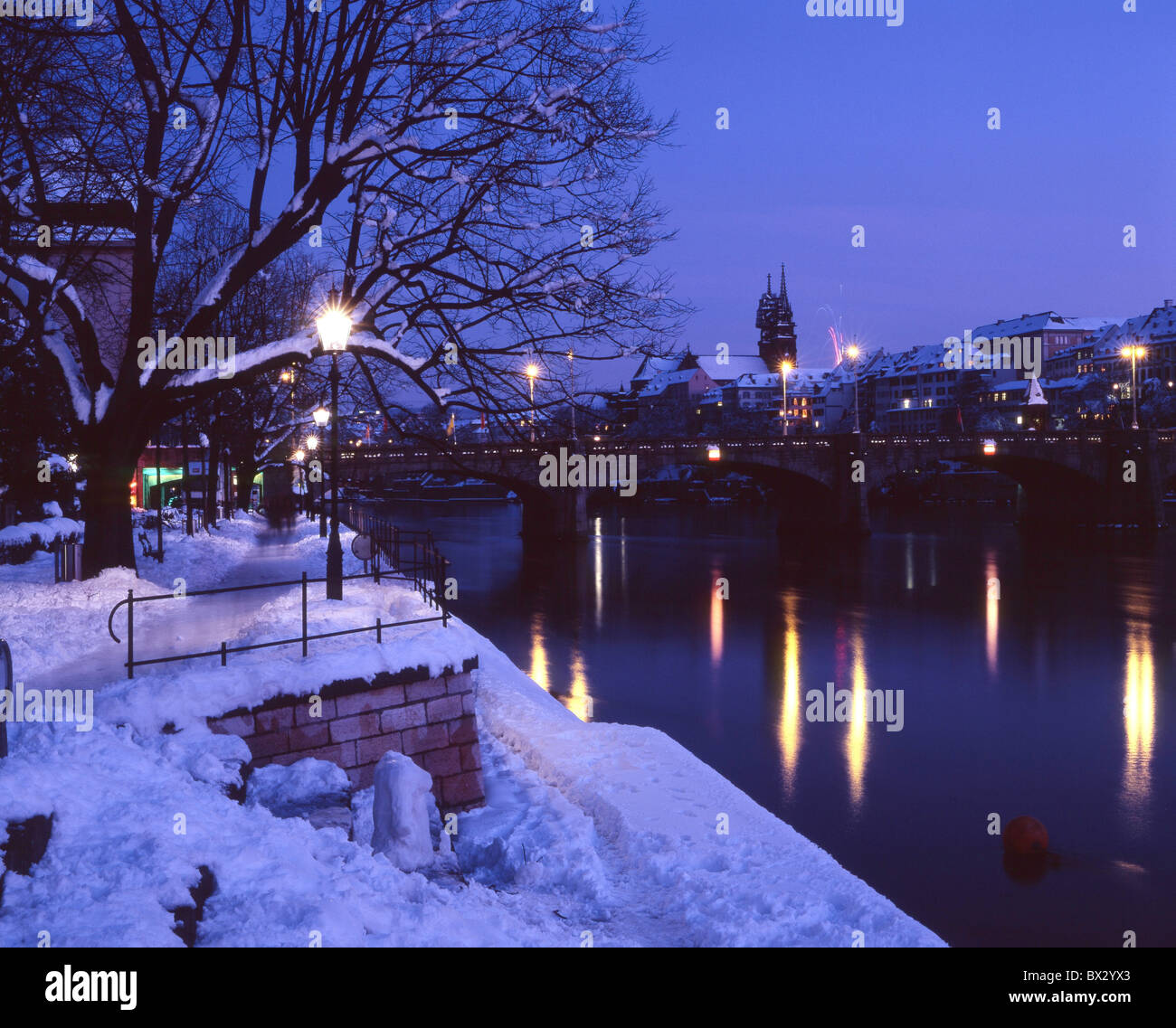 Basel town city winter snow hi-res stock photography and images - Alamy