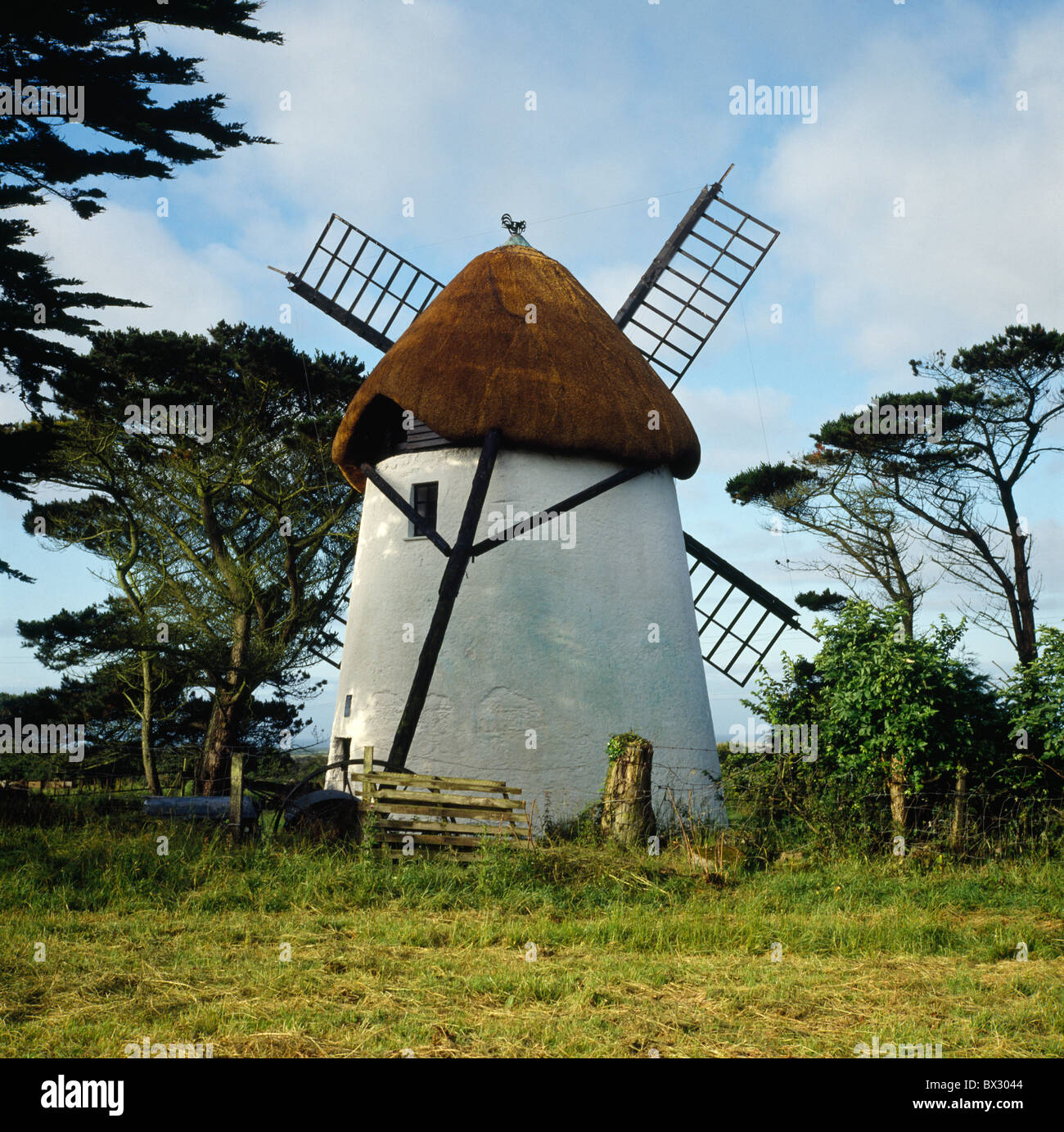 Old-Fashioned Windmill, Talumshane, County Wexford, Ireland Stock Photo ...