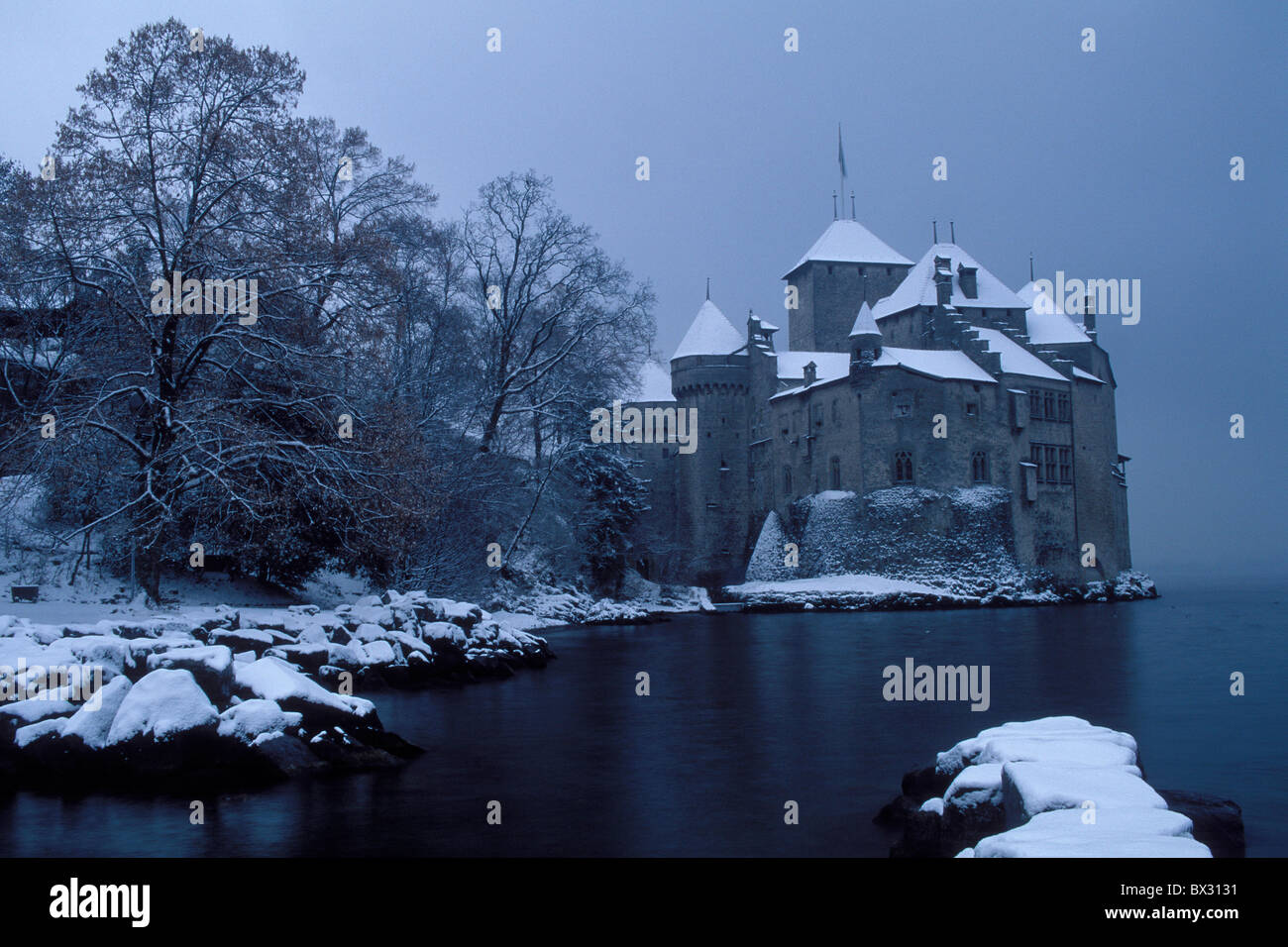 Chillon castle winter hi-res stock photography and images - Alamy
