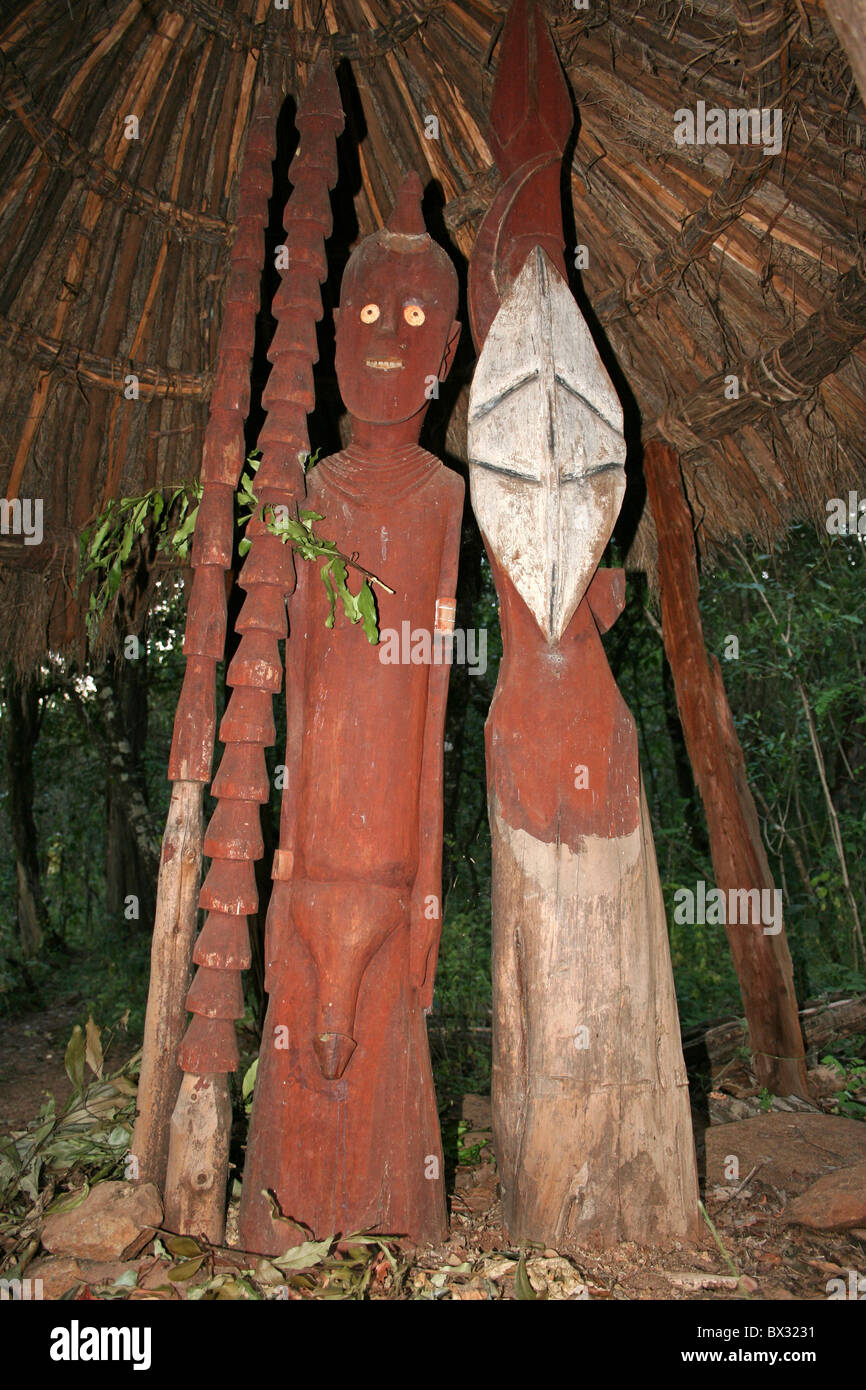Traditional Konso Tribe Wooden Grave Markers or Wagas Of Deceased ...
