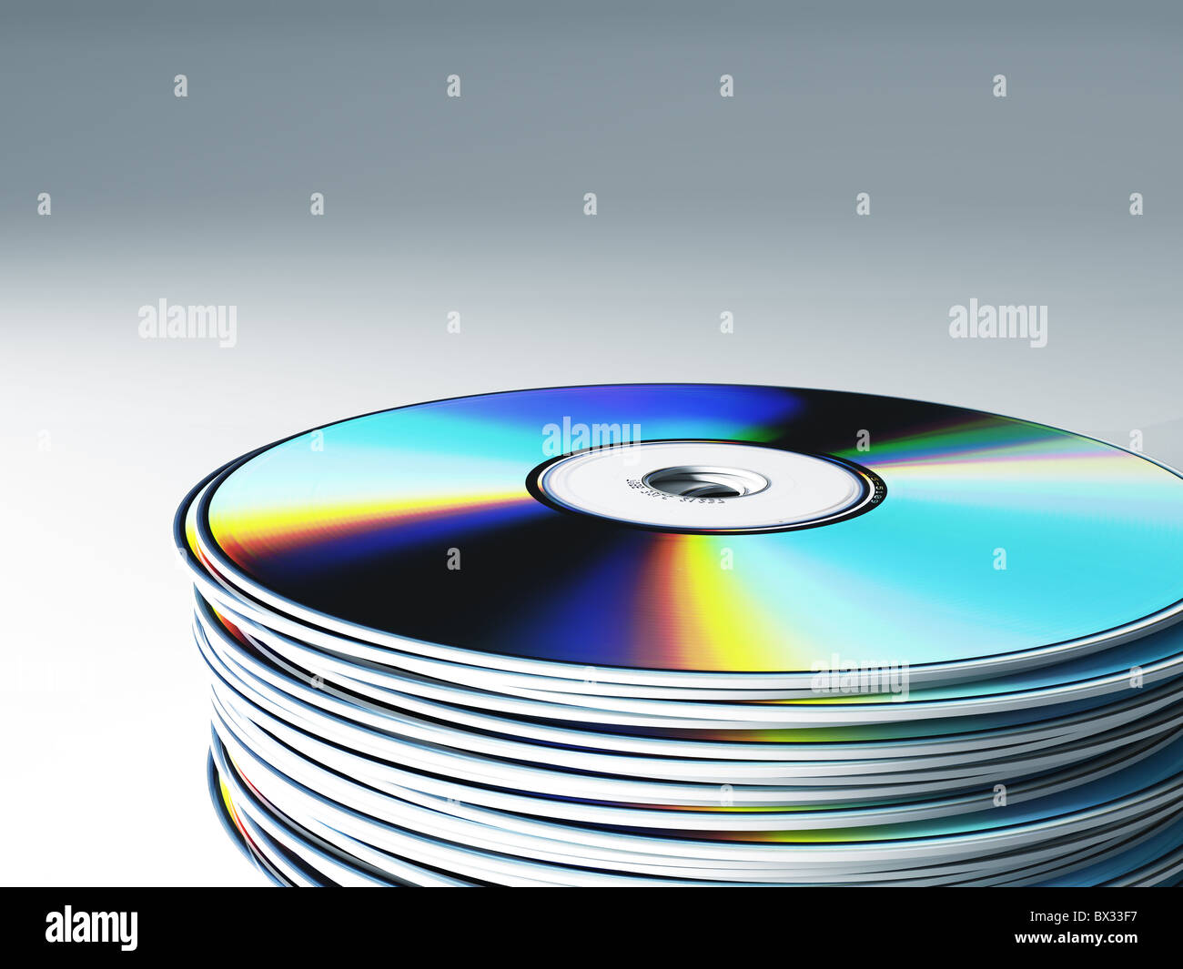 fine image of classic cd pile 3d background Stock Photo - Alamy