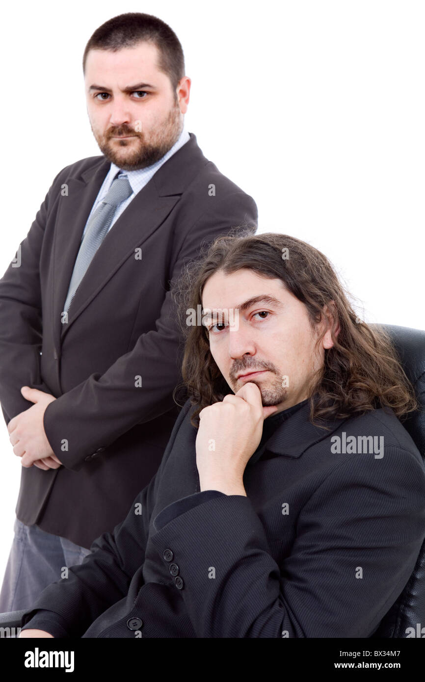 two business men portrait isolated on white background Stock Photo - Alamy