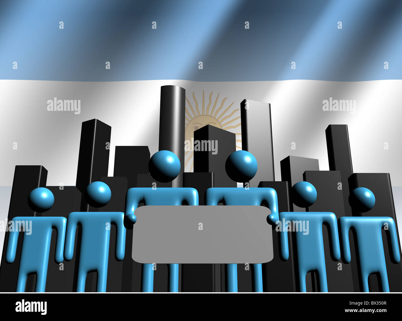 Argentina business team with abstract skyline illustration Stock Photo ...