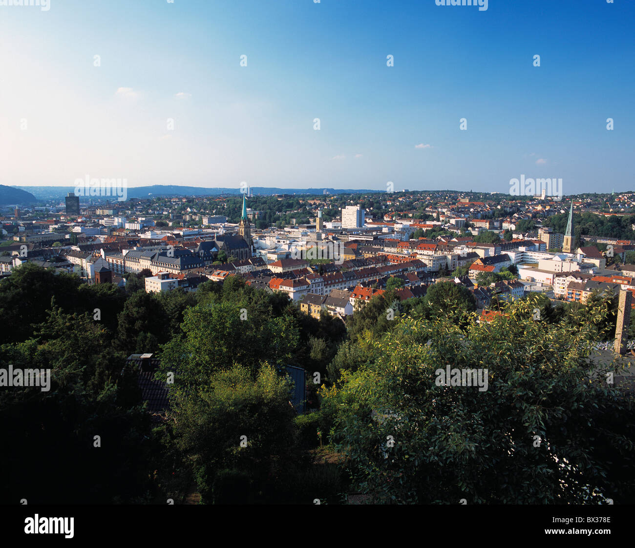 town city Hagen overview Ruhr area North Rhine-Westphalia Germany ...