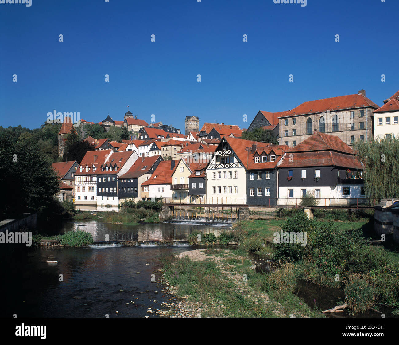 Kronach town city old town fortress rose mountain franc wood river ...