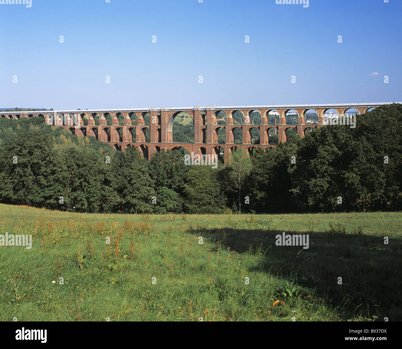 railroad railway viaduct bridge railroad viaduct Goltzschtal Vogtland ...